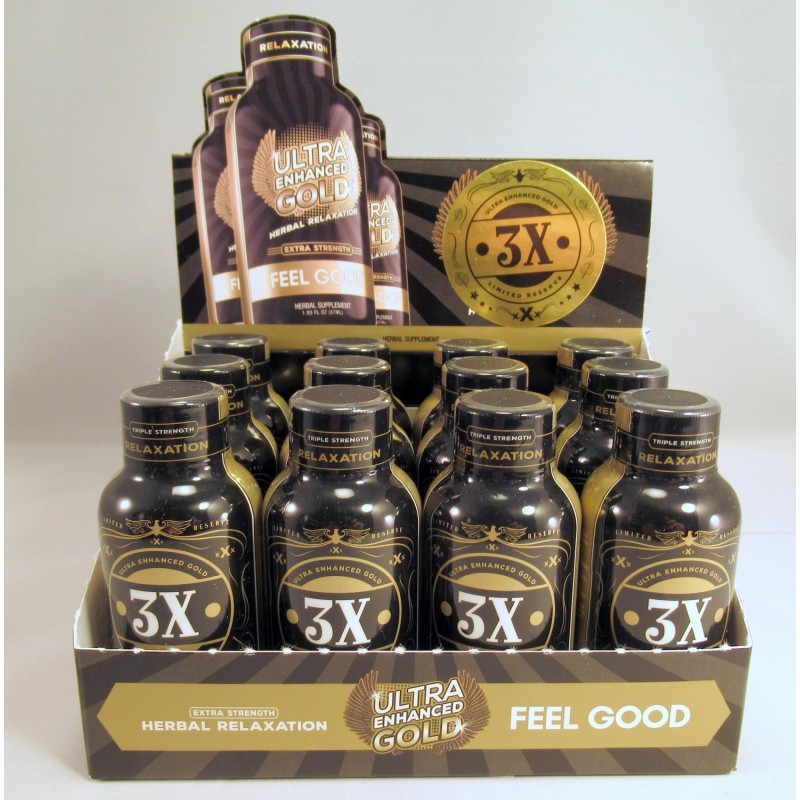 Shots : Ultra Enhanced Gold 3X - Herbal Supplement - Triple Strength (12)