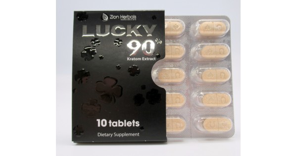 Capsules : Zion Herbals Lucky 90% MIT Kratom Extract Tablets (10ct)