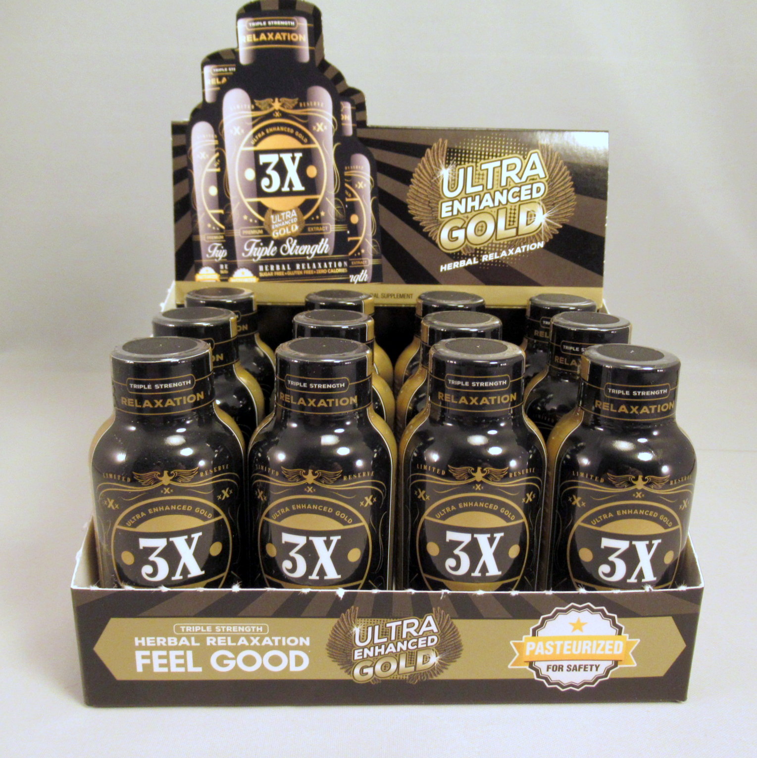 Shots : Ultra Enhanced Gold 3X - Herbal Supplement - Triple Strength (12)
