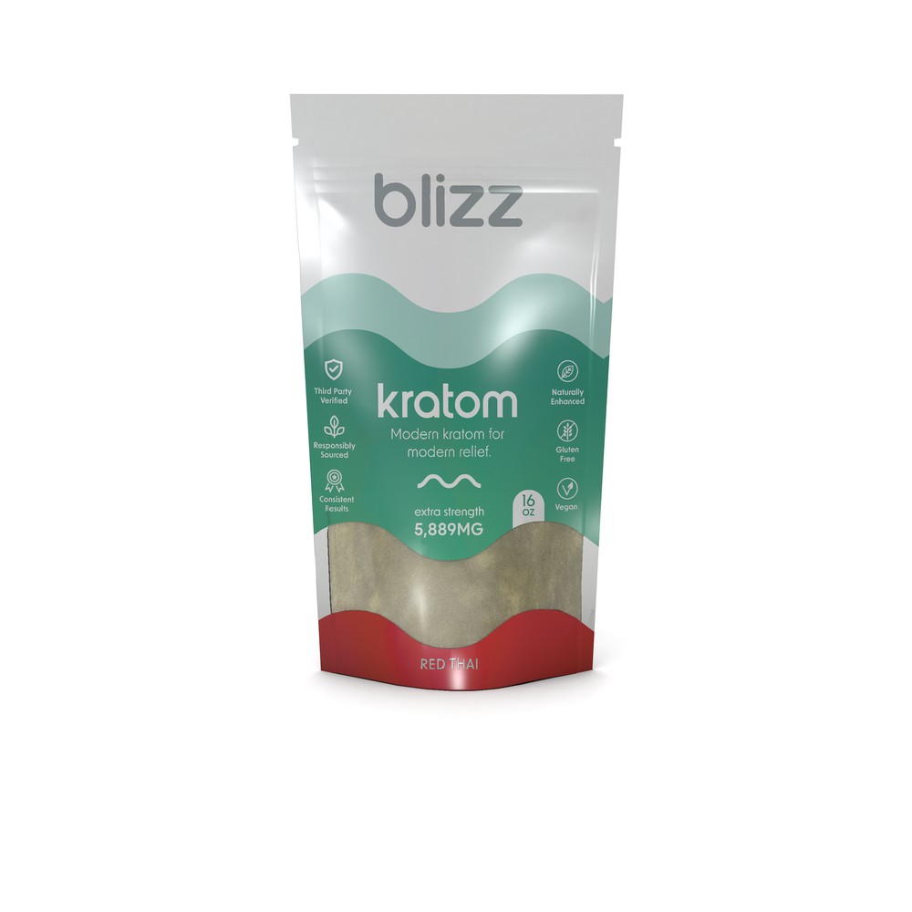 Product Samples : Blizz Kratom Red Thai Premium Powder (16oz)