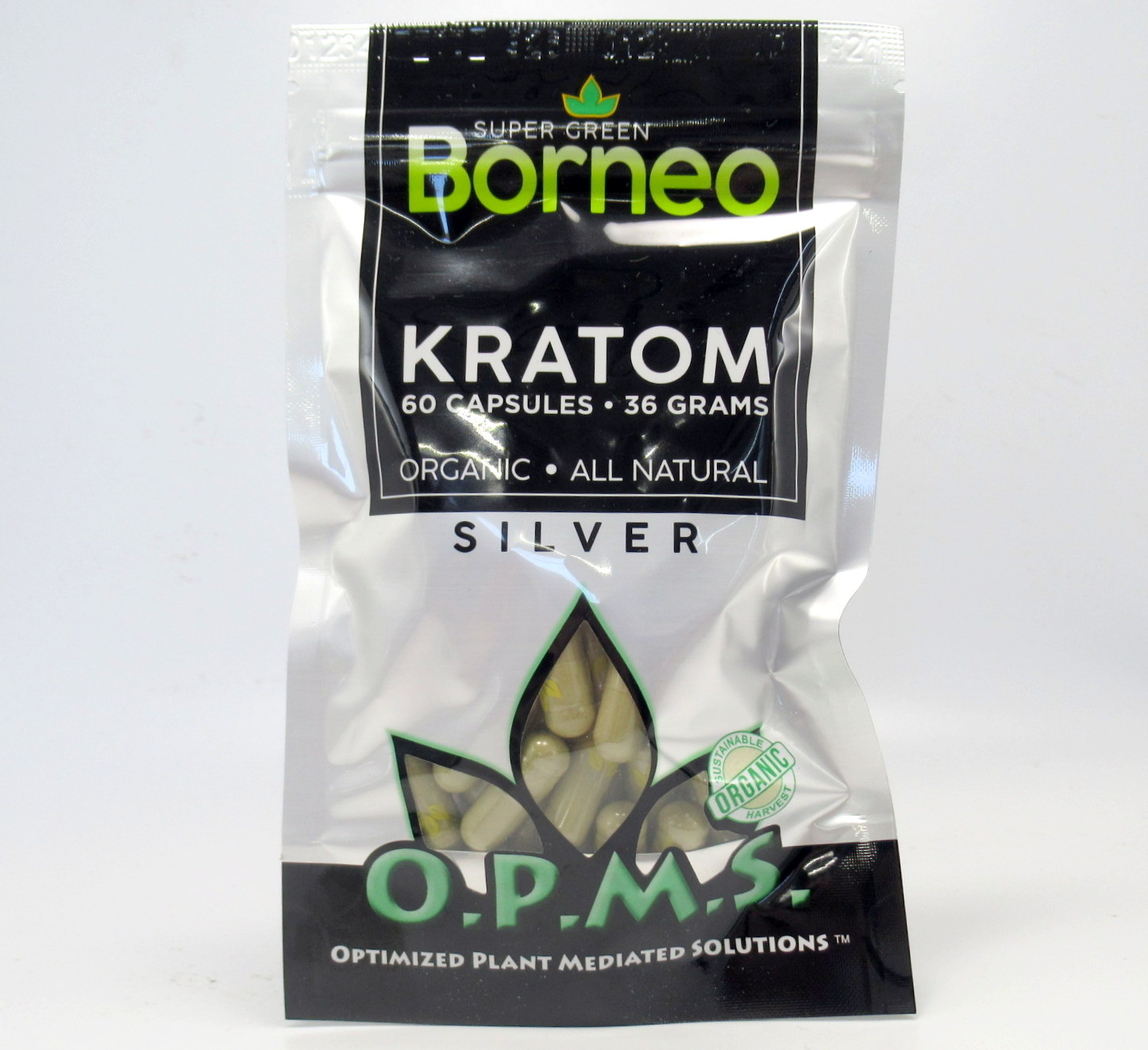 Capsules : OPMS Silver Super Green BORNEO - Organic - All Natural ...