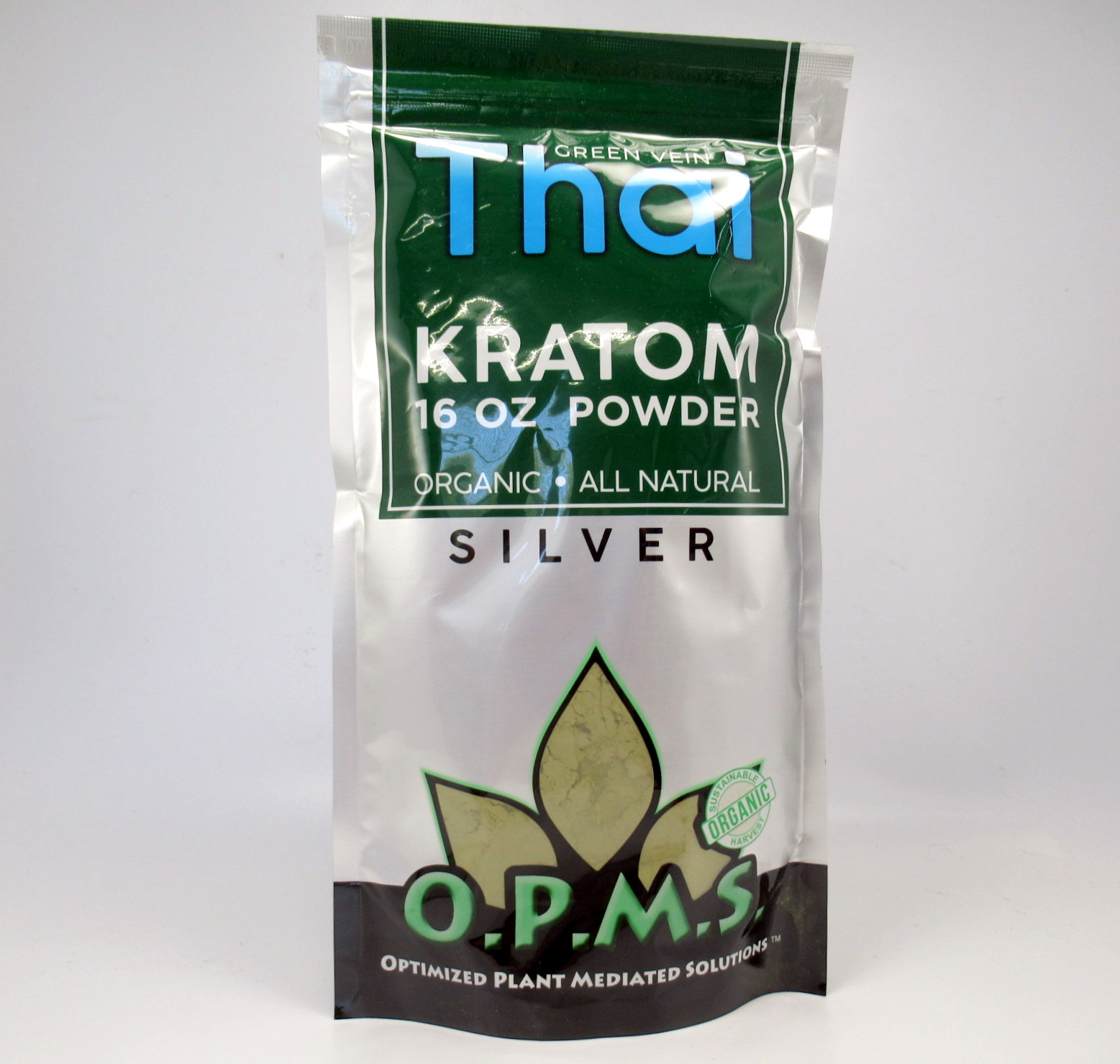 Powders : OPMS Silver Green Vein THAI - All Natural Organic Powder (16oz)