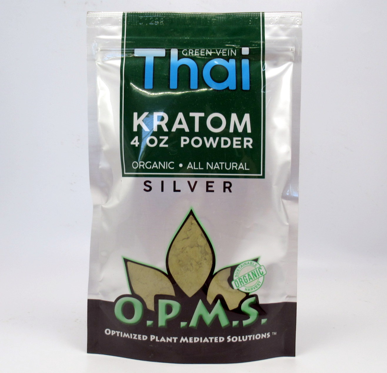 Powders : OPMS Silver Green Vein THAI - All Natural Organic Powder (4oz)