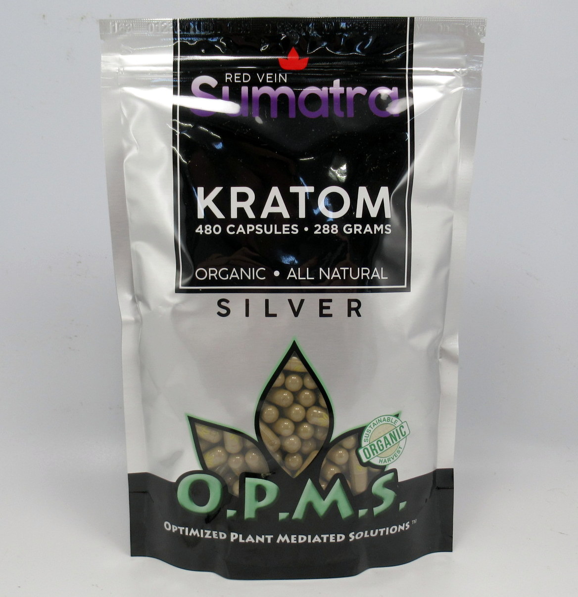 Capsules : OPMS Silver Red Vein Sumatra - Organic - All Natural Caps ...