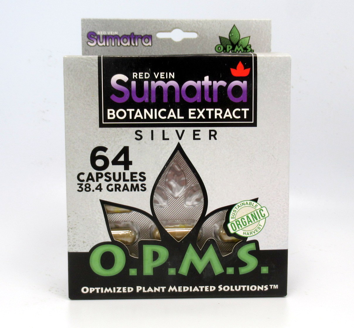 Capsules : OPMS Silver Caps Red Vein Sumatra - All Natural - Blister ...