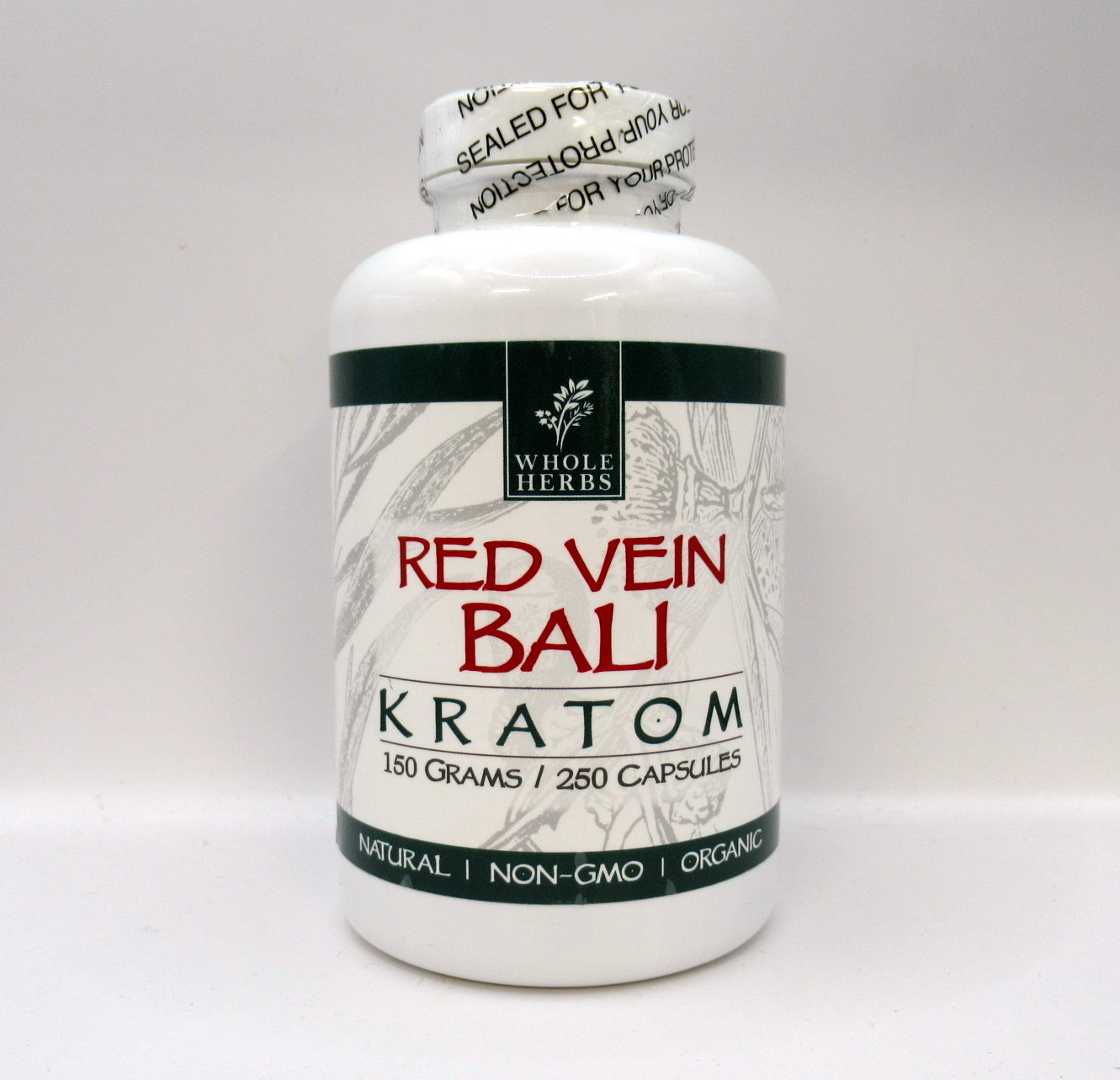 Capsules : Whole Herbs - Red Vein Bali Capsules - Natural | Non-GMO ...