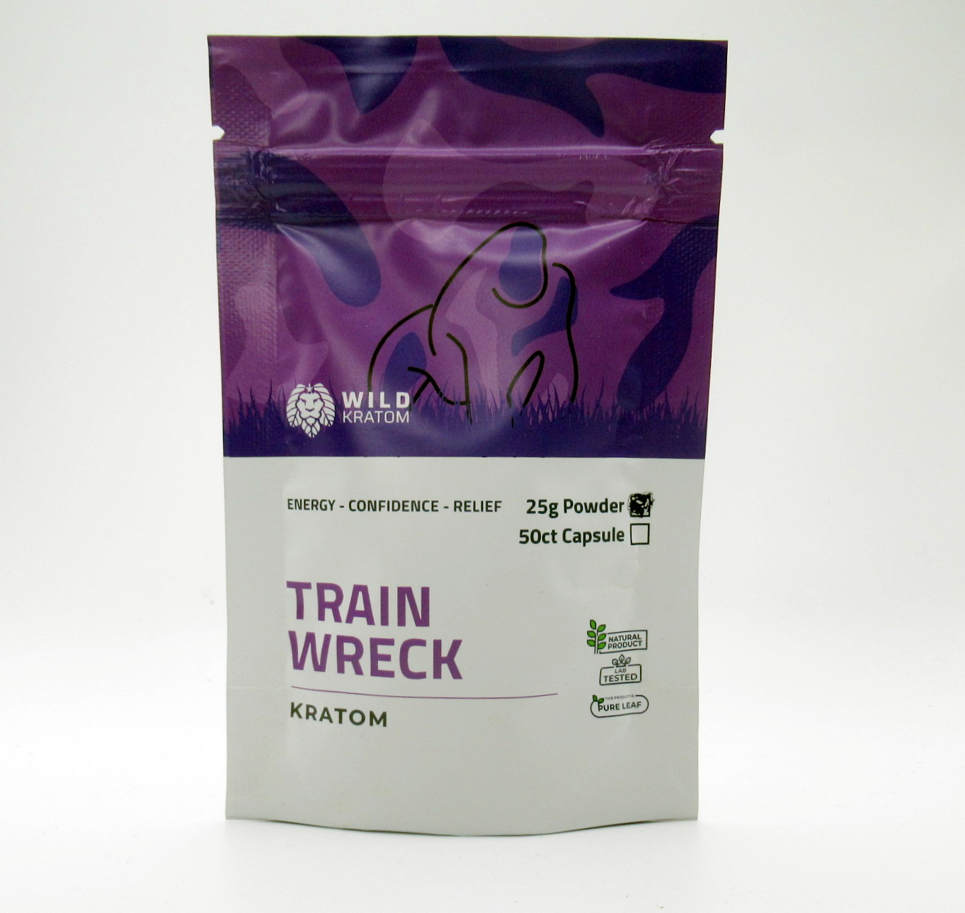 Powders : Wild Kratom - Focus Energy Relief - Train Wreck Powder - Bag 25g