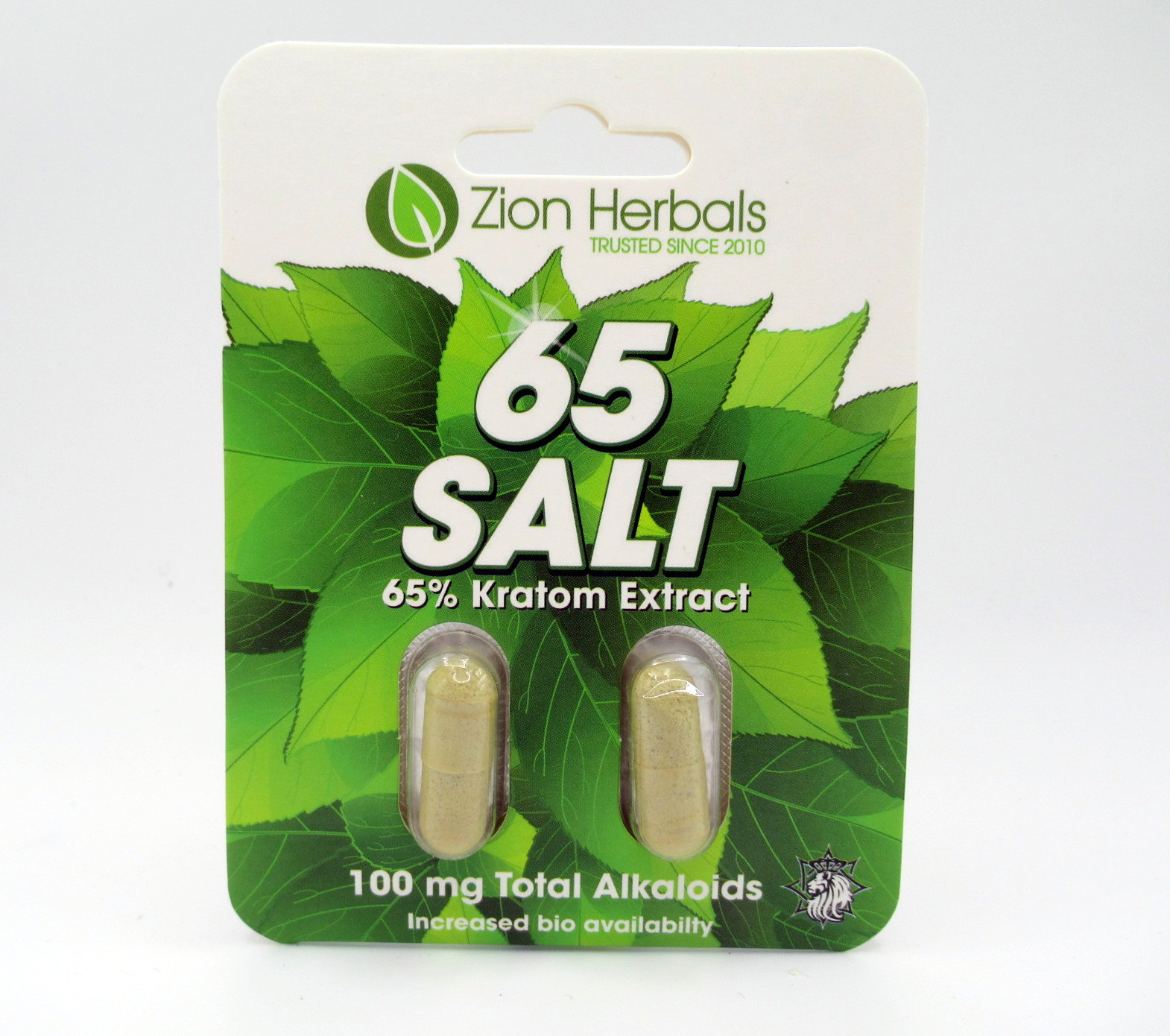 Capsules : Zion Herbals 65 Salt - 65% Kratom Extract Capsules (2 Pk)